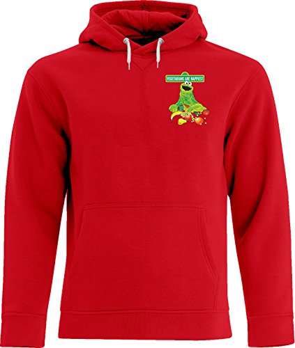 BSW Men's Vegetarians Are Happiest Cookie Monster Vegan Hoodie XS Red
