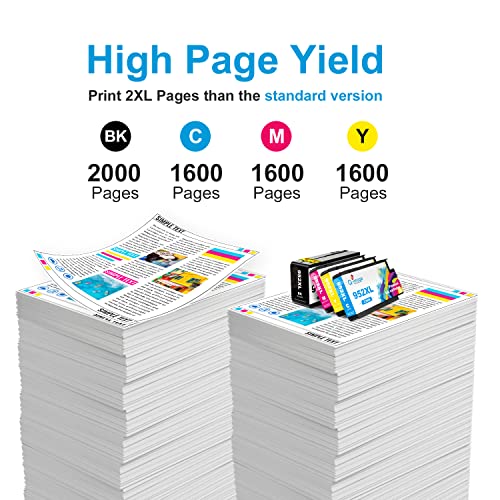 Q-image 952XL Ink Cartridges Replacement for HP 952XL 952 XL Work with HP OfficeJet 8710 8720 7720 7740 8210 8715 8725 8730 Printer (Black, Cyan, Magenta, Yellow, 4 Combo Packs)