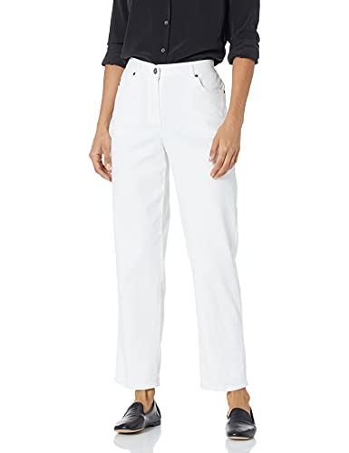 Ruby Rd. Women's Petite Classic 5-Pocket Fly Front Denim Jean, White, 4