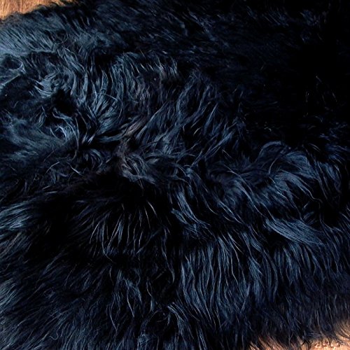 Shaggy Mongolian Sheepskin Faux Fur Throw Blanket Luxury Faux Fur Black Shag Minky Cuddle Fur Lining (5'x6')
