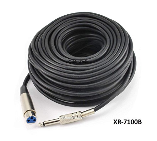 CablesOnline 100ft XLR Female to 6.35MM(1/4in) Mono TS Male Audio Microphone Cable (XR-7100B)