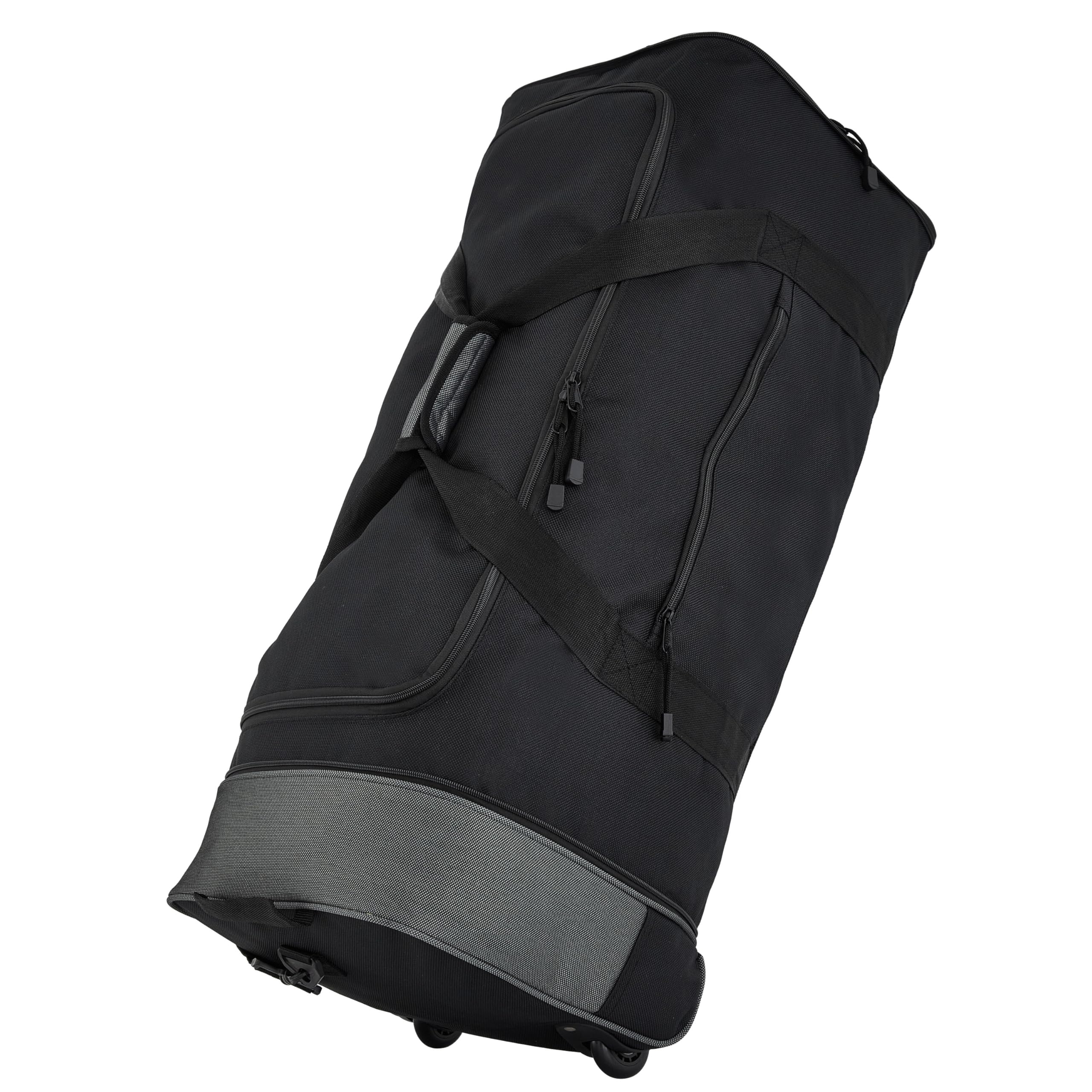Travelers Club 32-Inch Collapsible Expandble Travel Rolling Duffel Bag, Black/Gray