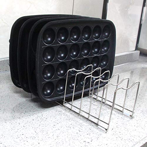 FLSEPAMB Lid Organizer Pot Lid Organizer Pot Lid Rack Holder Suitable for Bakeware Dish Plate, Cutting Boards, Pots & Pans, Serving Trays, Reusable Containers in Cabinet Pantry (1 Pack)