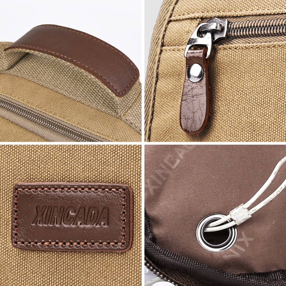 XINCADA Mens Bag Messenger Bag Canvas Shoulder Bags Travel Bag Man Purse Crossbody Bags for Work Business