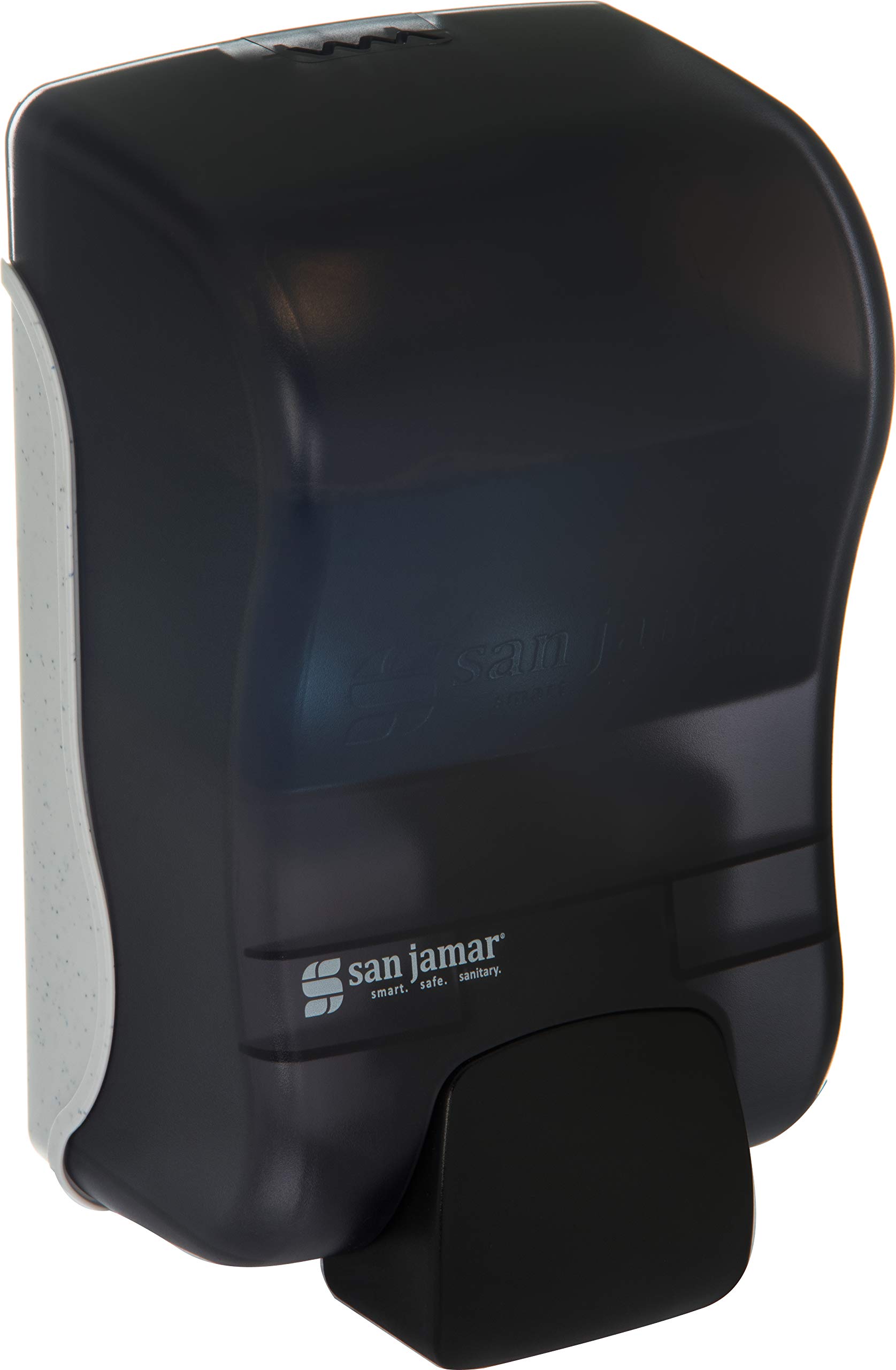 San Jamar Rely Manual Soap Dispenser, Hand Sanitizer Dispenser with Universal Compatibility for Home, Bathroom, Kitchen, Restrooms, Restaurants, Plastic, 900 Ml, Black Pearl
