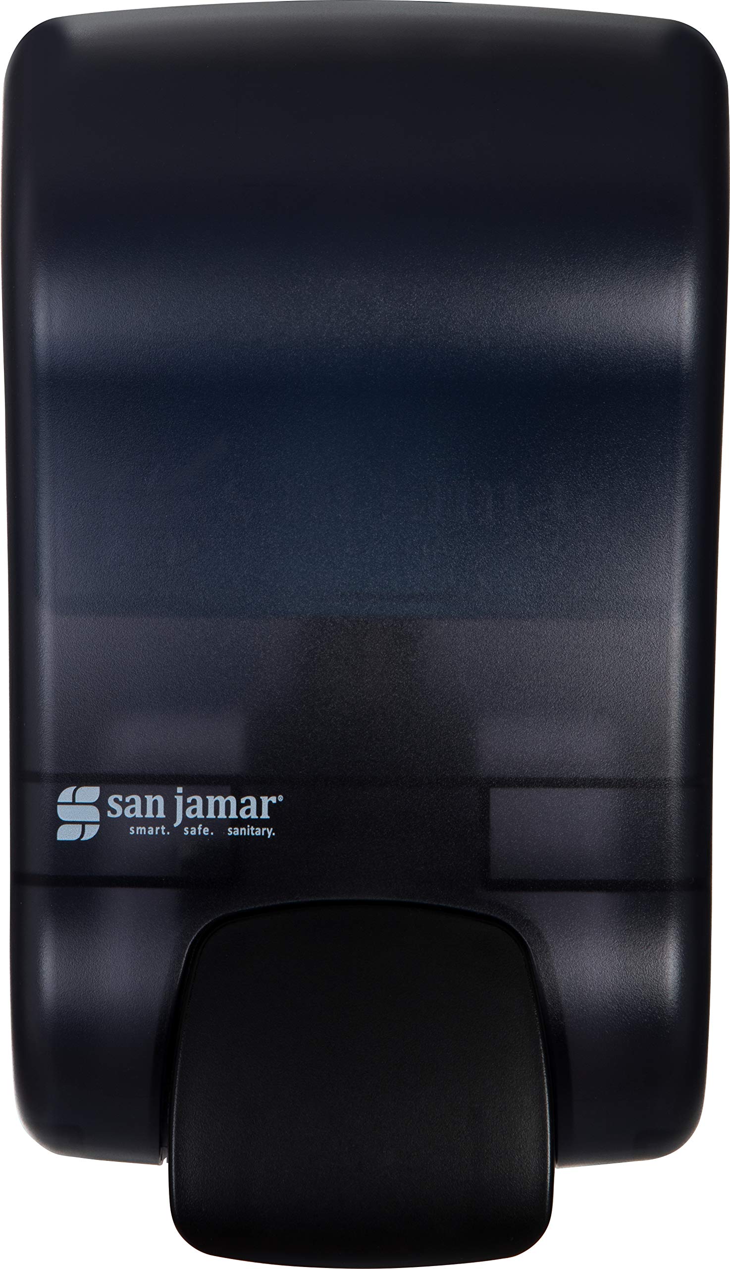 San Jamar Rely Manual Soap Dispenser, Hand Sanitizer Dispenser with Universal Compatibility for Home, Bathroom, Kitchen, Restrooms, Restaurants, Plastic, 900 Ml, Black Pearl