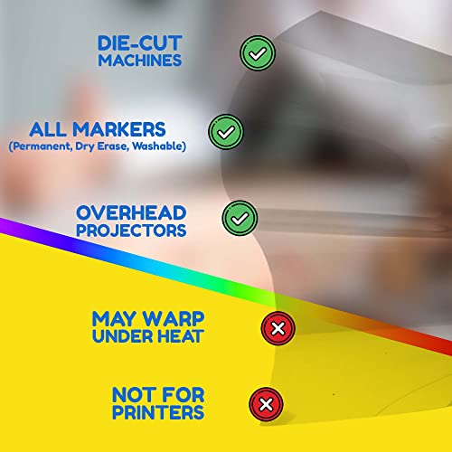 Hygloss Products Acetate Sheets for Crafts, Clear Overhead Projector Sheets Acetate-Like, For Arts And Craft Projects and Classrooms, Not for Printers, 8.5β x 11β, 48 Pack