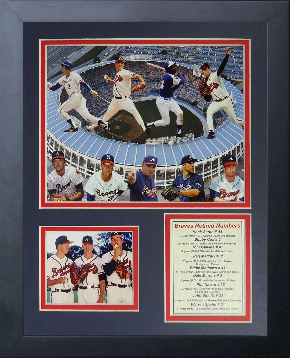Atlanta Braves MLB Greats Collectible | Framed Photo Collage Wall Art Decor - 12"x15" | Legends Never Die