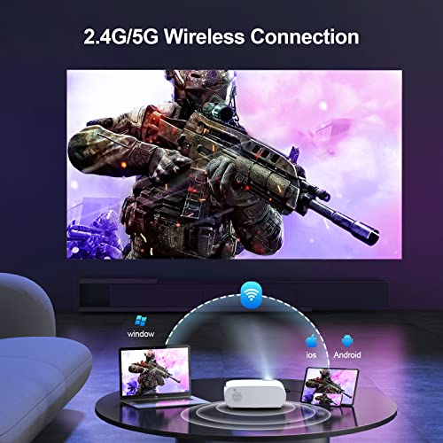 Mini Projector,TOPTRO 2022 Upgraded Projector with WiFi and Bluetooth,9500L Portable Projector,1080P Full HD Supported,Home Theater Movie Projector Compatible with iOS/Android/TV Stick/USB/PS5