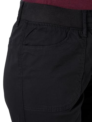 Lee Women's Relaxed Fit Austyn Knit Waist Cargo Capri Pant, Black, 12