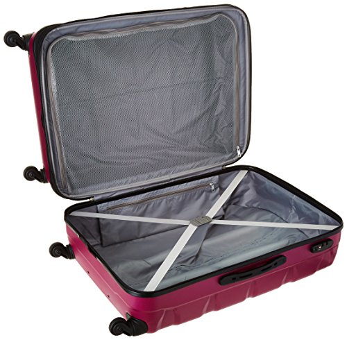 Samsonite Omni PC Hardside Expandable Luggage with Spinner Wheels, Radiant Pink, Checked-Large 28-Inch