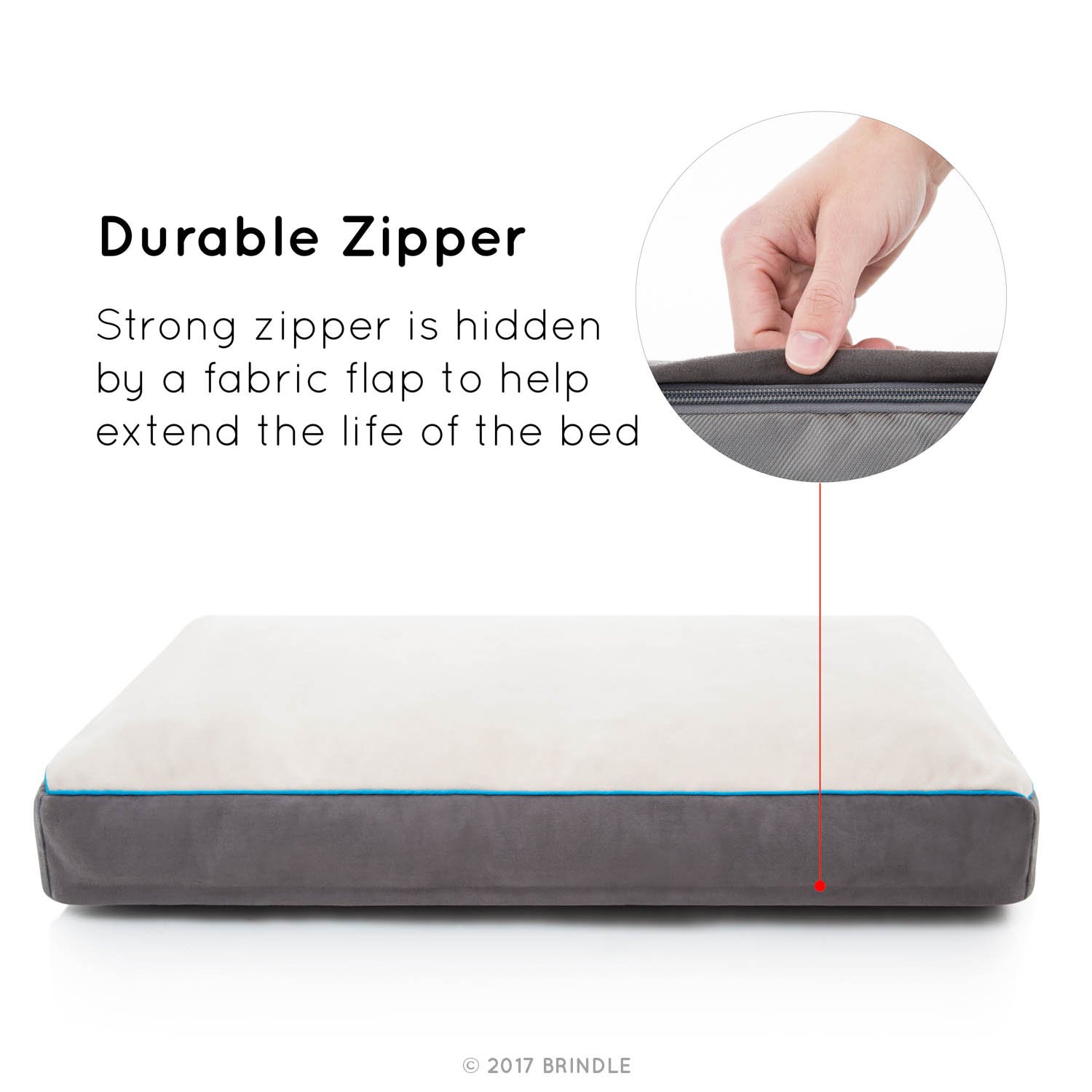 BRINDLE Stone Shredded Memory Foam Pet Bed - Pet Essentials - Orthopedic Design - Pet Crate Compatible - Machine Washable Cover - Indoor Pet Bed for Dogs, Puppies, Cats, and Rabbits - Size Large