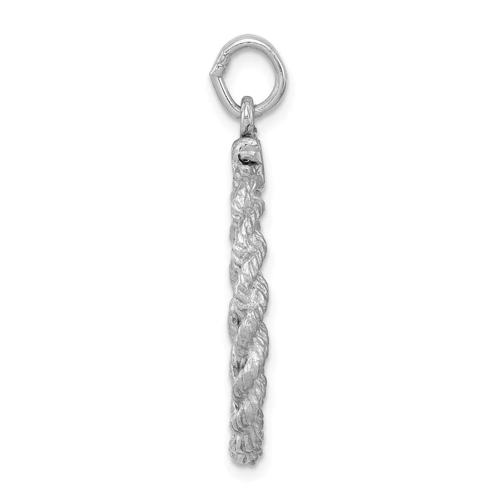 Sterling Silver Anti-Tarnish Treated Merry Christmas Disc Charm (approximately 30 x 22 mm)