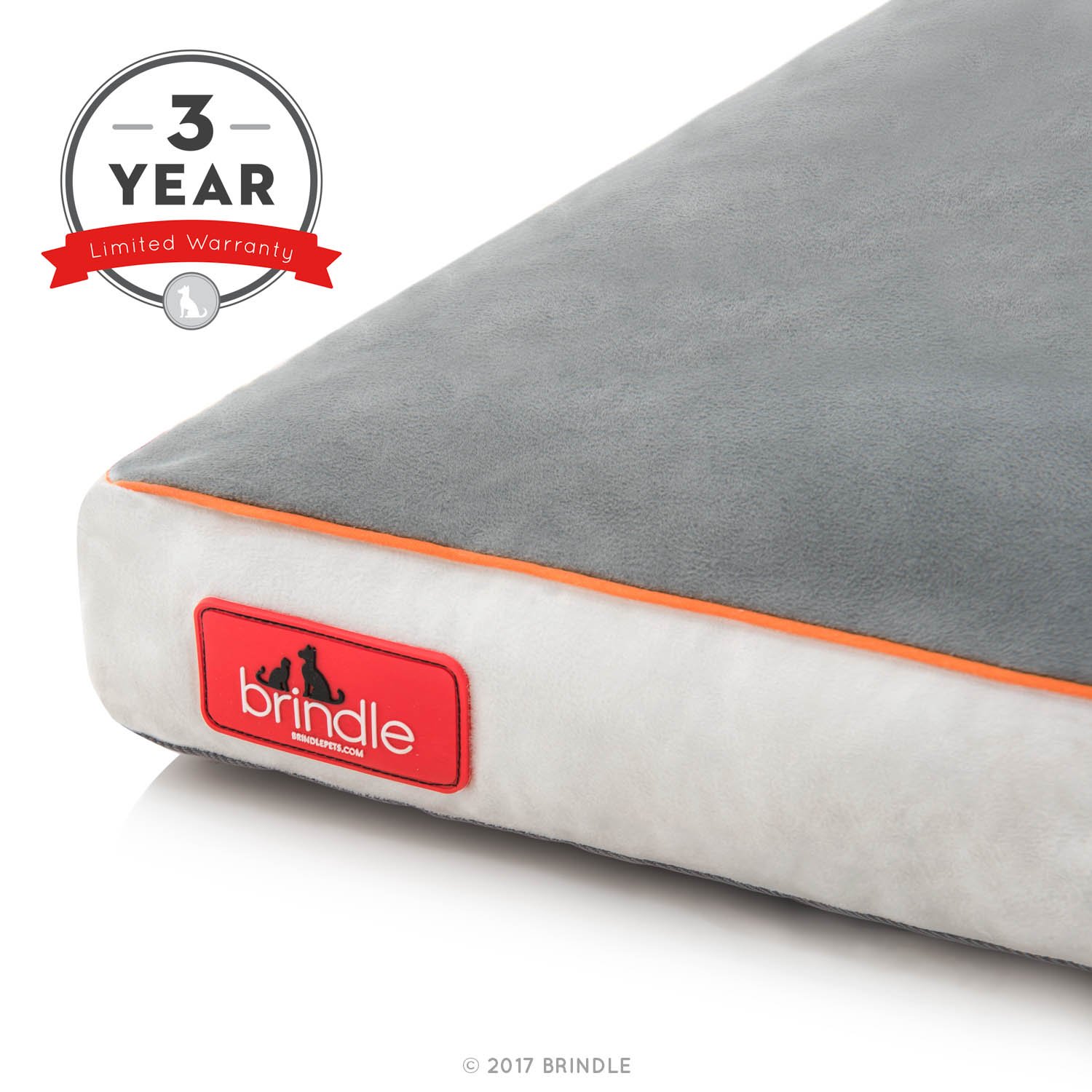 BRINDLE Stone Shredded Memory Foam Pet Bed - Pet Essentials - Orthopedic Design - Pet Crate Compatible - Machine Washable Cover - Indoor Pet Bed for Dogs, Puppies, Cats, and Rabbits - Size Large
