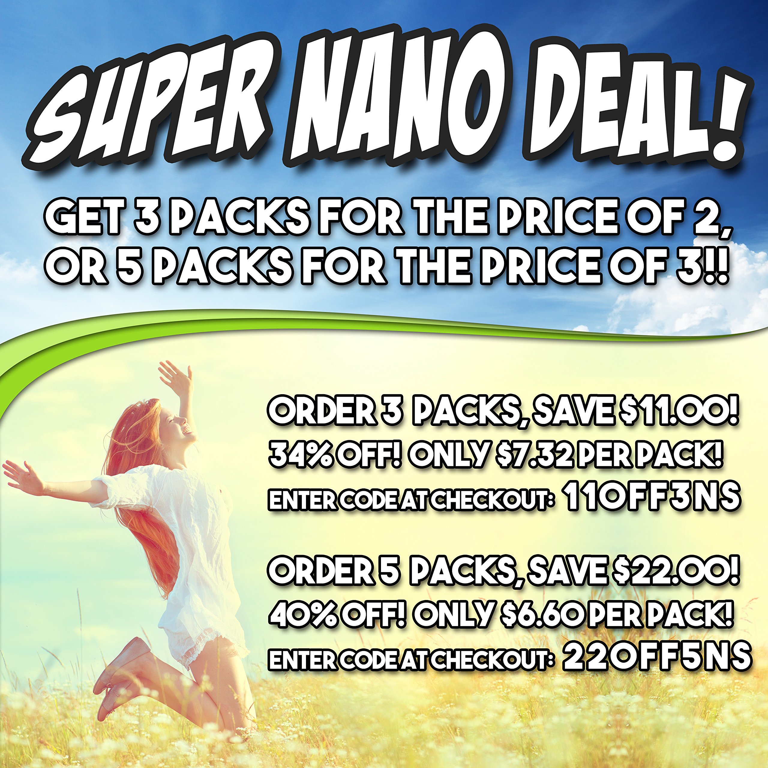 Nano Sponge Cleaning Sponges. Supersized Everyday Heavy Duty Household Kitchen and Dish Sponge. 2 Pack. 6 x 4