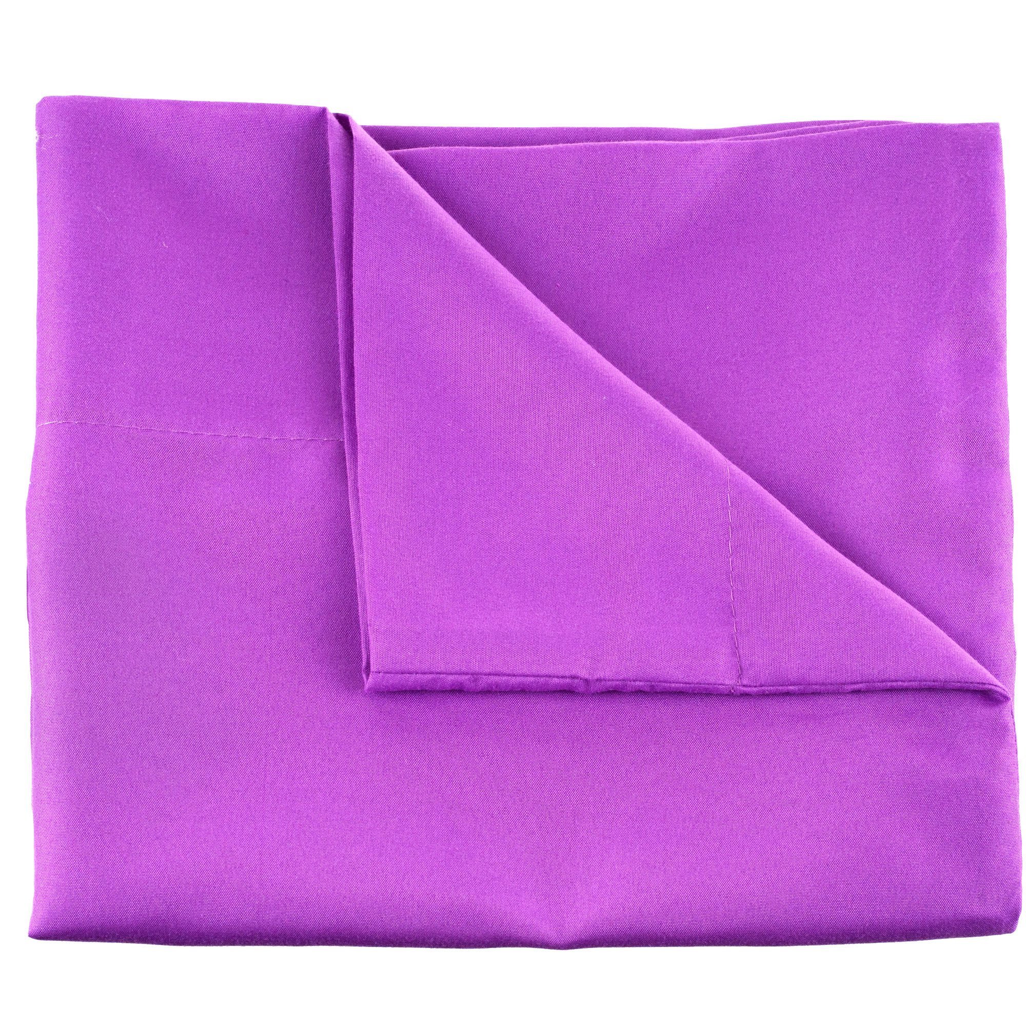 Lavish Home 3-Piece Brushed Microfiber Twin Sheet Set - Bedding with Wrinkle and Stain-Resistant Fitted and Flat Sheets Plus Pillowcase (Purple)