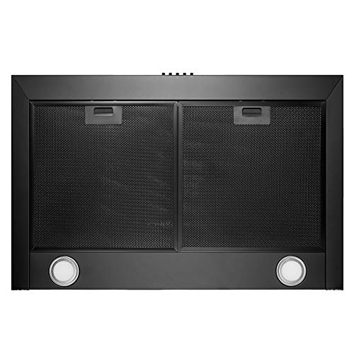 AKDY 30 in. Convertible Kitchen Wall Mount Range Hood with Carbon Filters in Black Painted Stainless Steel
