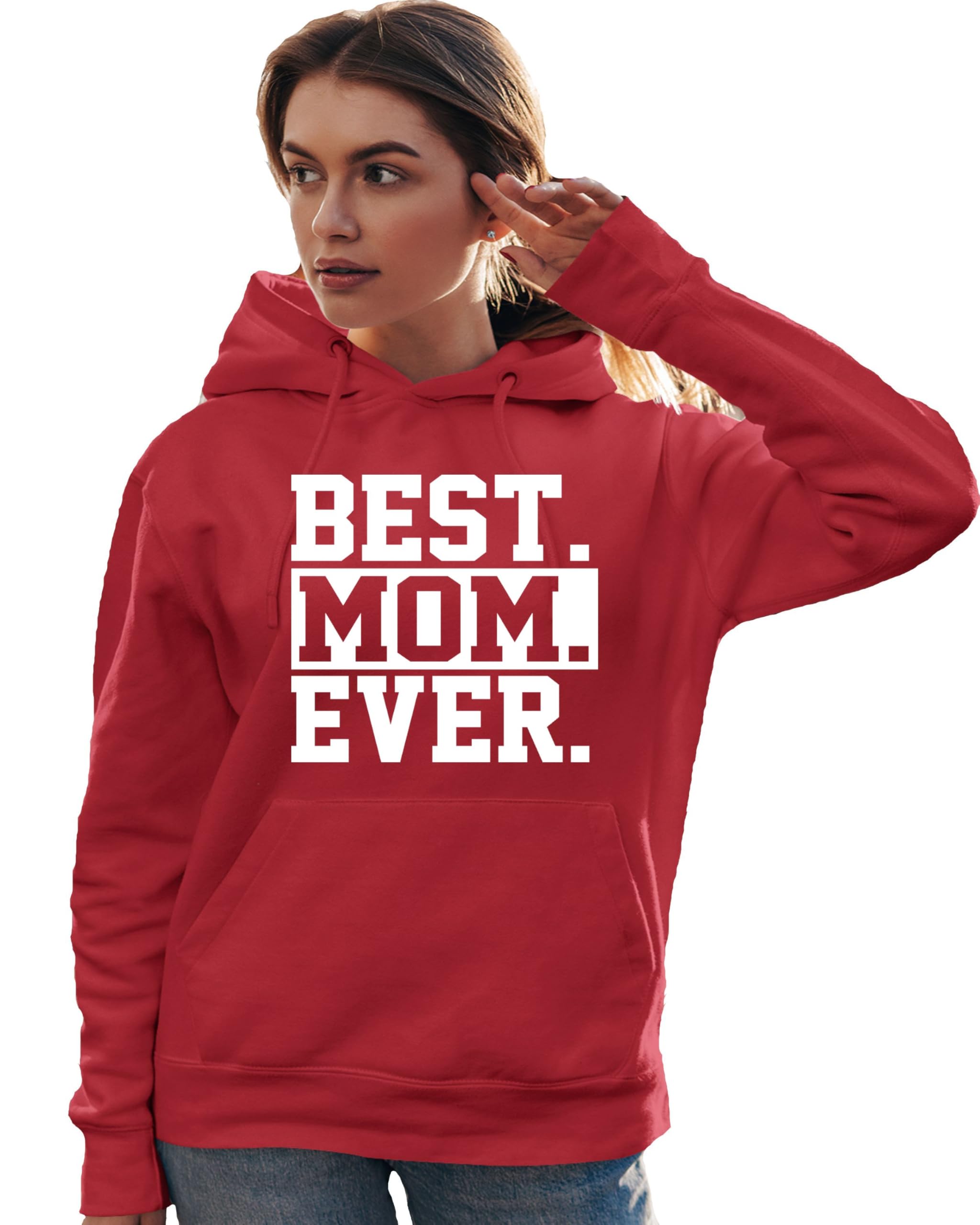 Go All Out Large Red Mens Best Mom Ever #1 Mom World's Best Mom Mother's Day Sweatshirt Hoodie