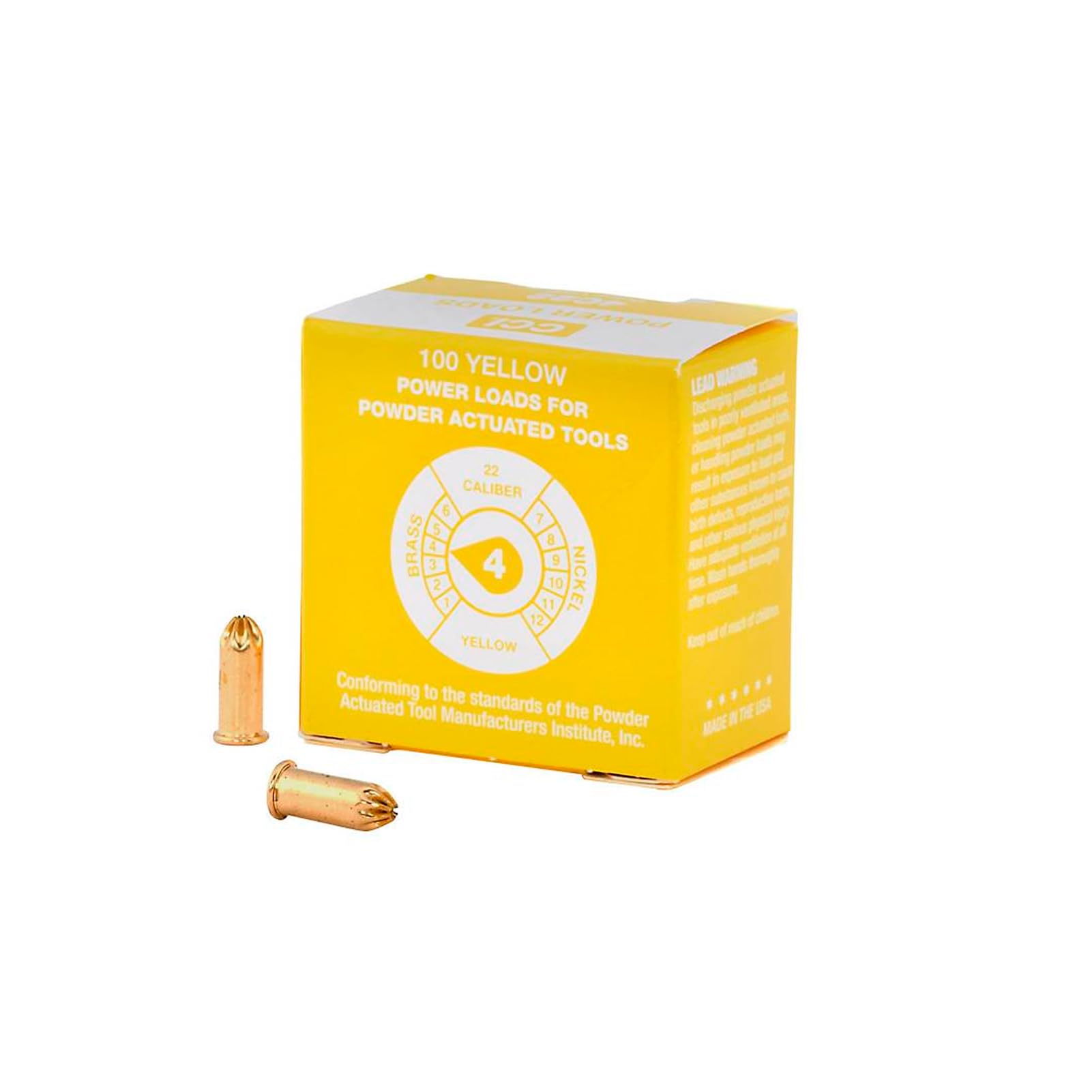 DT Systems Super PRO Dummy Launcher .22 Caliber Crimped Blank Power Loads, 100-Load Pack for Hunting Sporting Dog Training Gun Conditioning Dummy Launcher - Yellow, 60-80 Yards Launch Distance