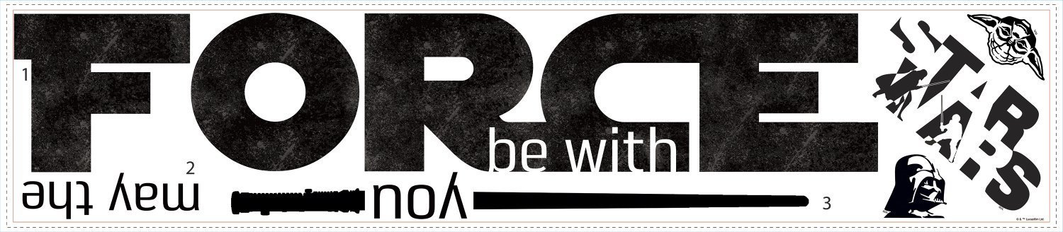 RoomMates Star Wars Classic May The Force Peel and Stick Wall Decals by RoomMates, RMK3011SCS, 35" x 9"