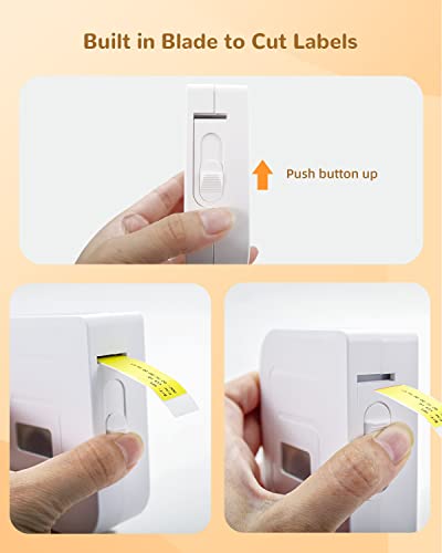 vretti Label Maker Machine with Tape, Portable Bluetooth Label Maker, Wireless Mini Sticker Printer for Office Home Organization Storage Multiple Templates Font Icon Inkless Rechargeable