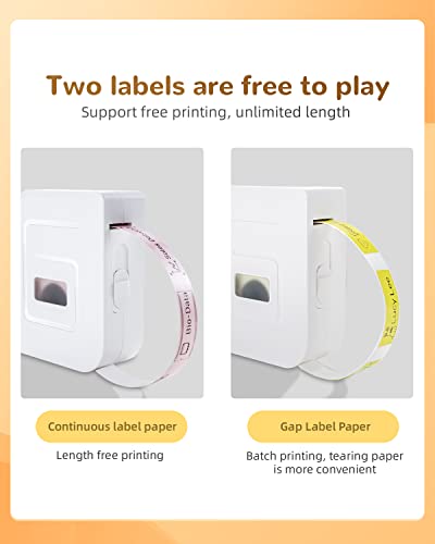 vretti Label Maker Machine with Tape, Portable Bluetooth Label Maker, Wireless Mini Sticker Printer for Office Home Organization Storage Multiple Templates Font Icon Inkless Rechargeable