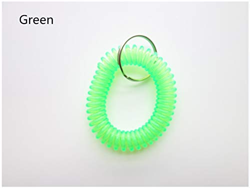 Pack of 6 Colorful Spring Spiral Wrist Coil Key Chain, Wristband Key Ring