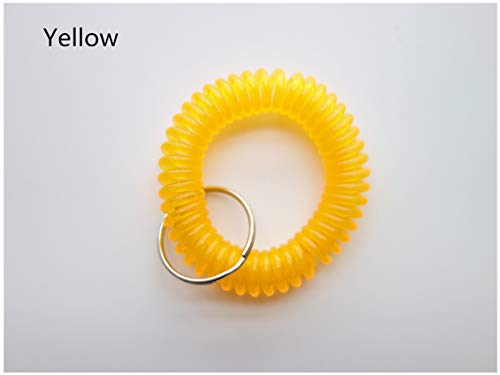 Pack of 6 Colorful Spring Spiral Wrist Coil Key Chain, Wristband Key Ring
