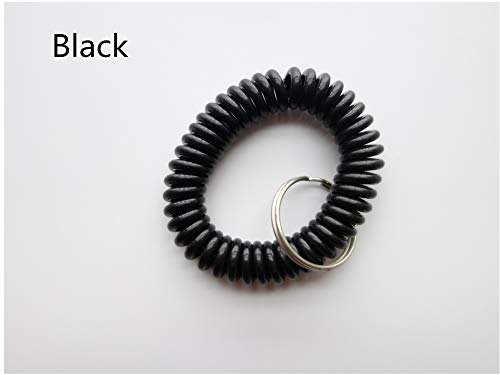 Pack of 6 Colorful Spring Spiral Wrist Coil Key Chain, Wristband Key Ring