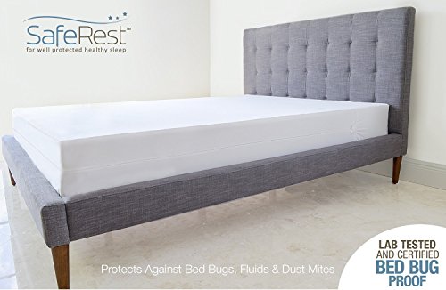 SafeRest Premium 9" Thick Box Spring Encasement - Waterproof - Breathable, Noiseless and Vinyl Free - Fits Up to 9" - Queen