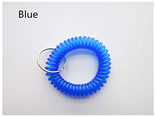 Pack of 6 Colorful Spring Spiral Wrist Coil Key Chain, Wristband Key Ring