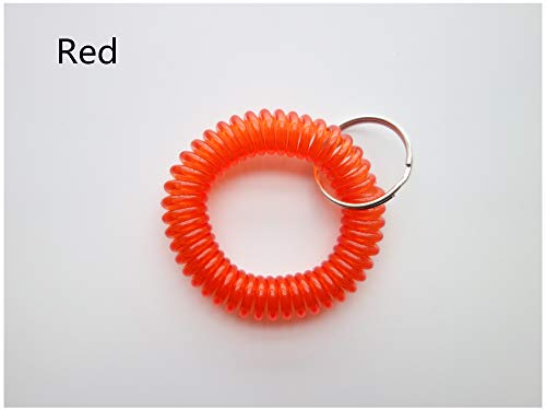 Pack of 6 Colorful Spring Spiral Wrist Coil Key Chain, Wristband Key Ring