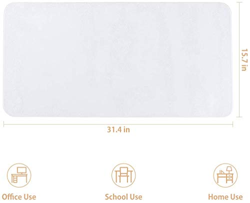 NATRKE Clear Desk Mat Pad, 32"x16"Transparent PVC Desk Protector Pad Large 1.5mm Waterproof Non-Slip Writing Desk Blotter for Desktop for Home Office
