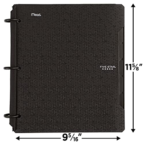 Five Star Flex Hybrid NoteBinder, 1 Inch Binder with Tabs, Notebook and 3-Ring Binder All-in-One, Black (29328AA2)