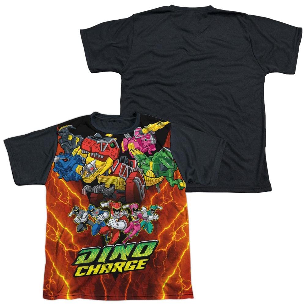 Power Rangers Dino Charge Zord Power Youth Black Back 100% Poly T-Shirt S