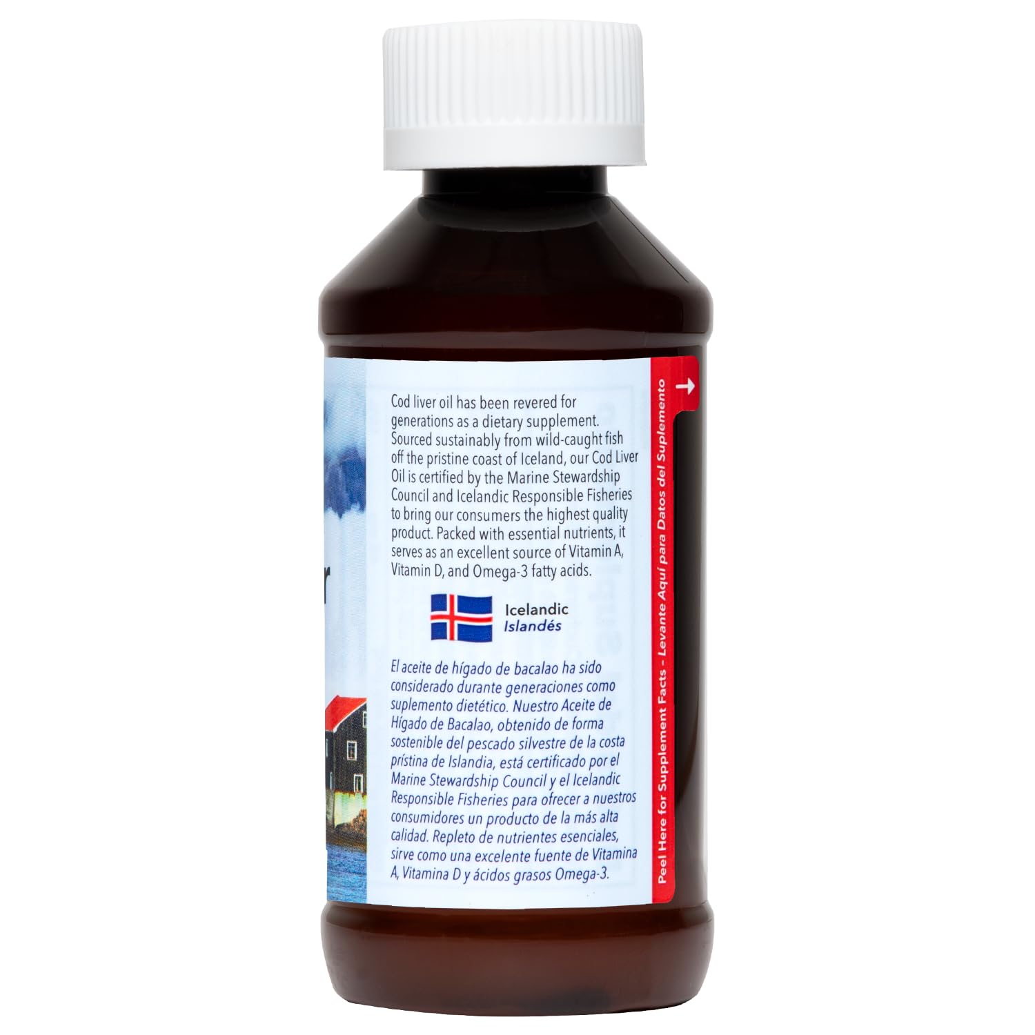 De La Cruz Cod Liver Oil Liquid - Pure Wild-Caught Icelandic Fish Oil 4 FL OZ (118 mL)