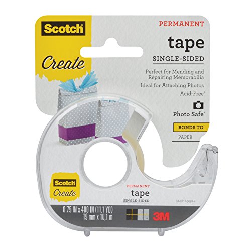 3M00I 021200593369 Scotch Tape Single Sided, 3/4 in x 400 in (001-CFT), 1-Pack, Clear