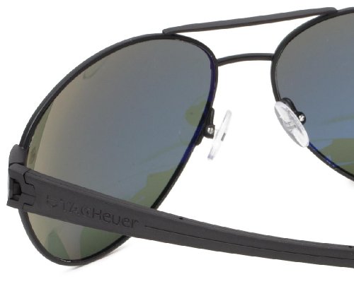 Tag Heuer LRS 253 301 Aviator Sunglasses, Black, 62 mm