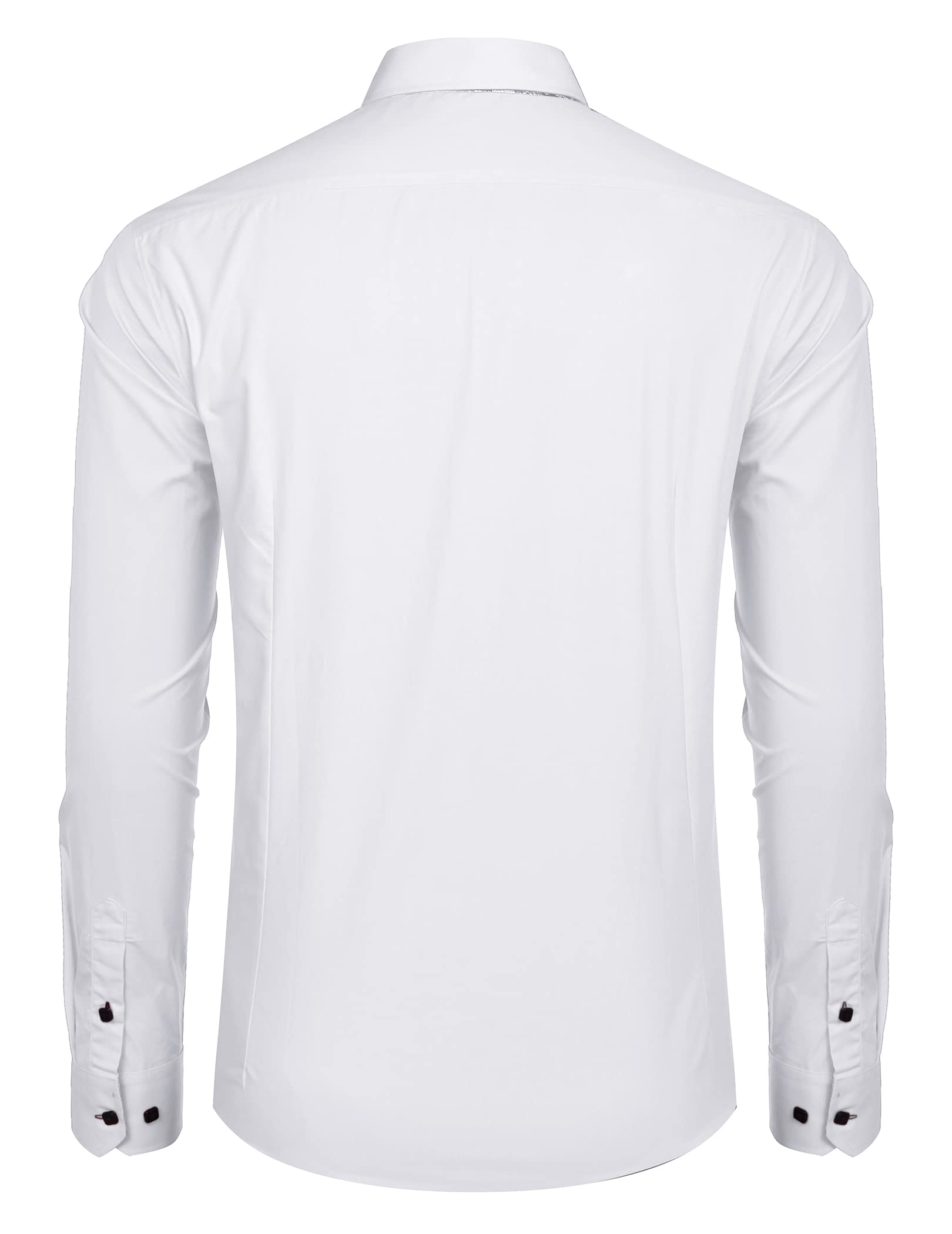 Coofandy Men's Fashion Slim Fit Dress Shirt Casual Shirt,01-white, Medium