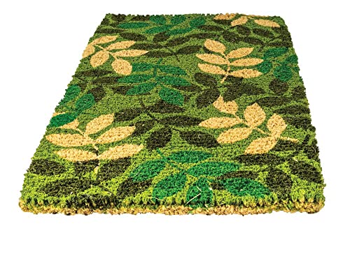 Notrax, Green Leaf, Handmade Natural Coir Doormat, Entry Mat for Indoor or Outdoor Use, 18"x30", C11 (C11S1830GL)