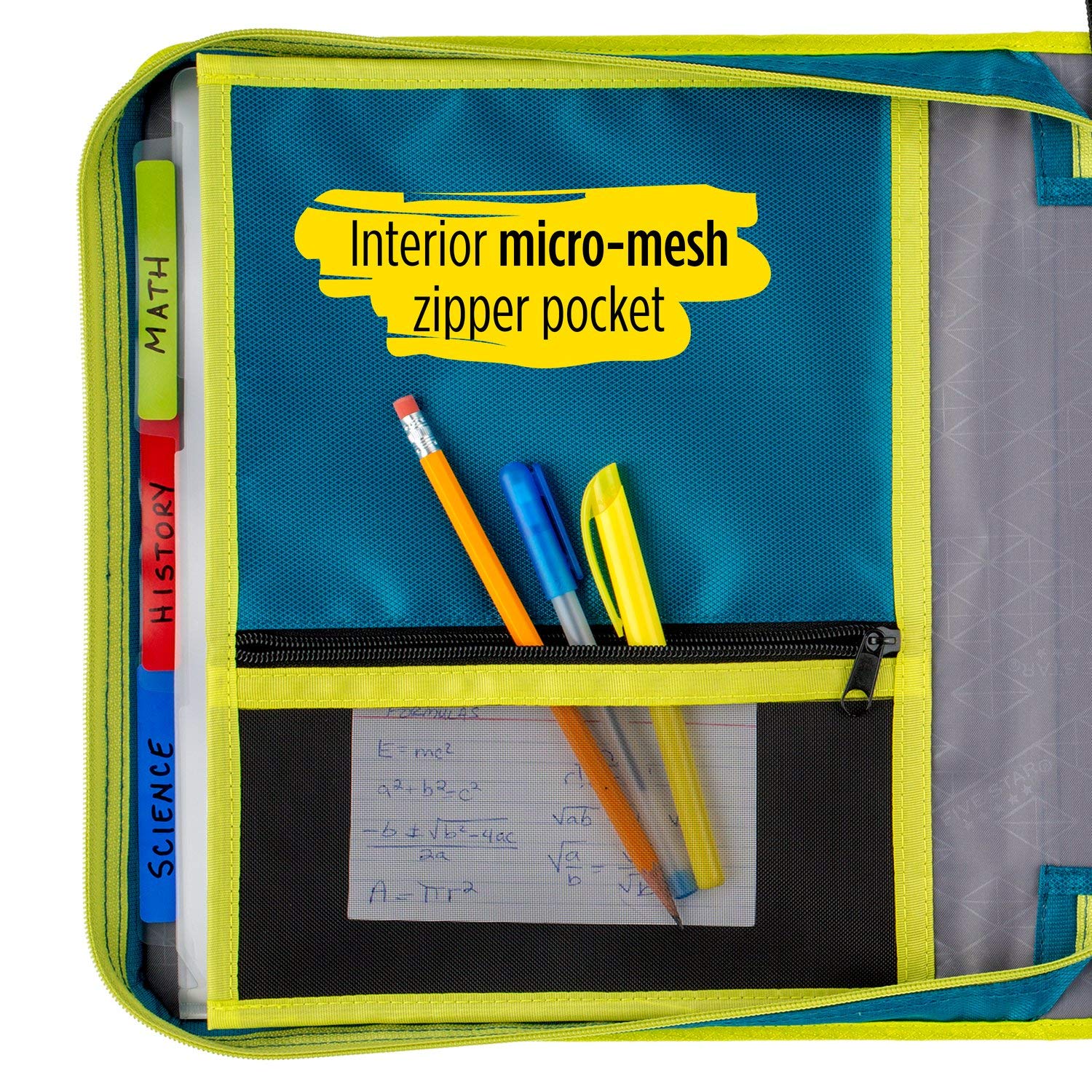Five Star Zipper Binder, 2 Inch 3 Ring Binder, Removable File Folders, Durable, Color Will Vary, 1 Count (29036)