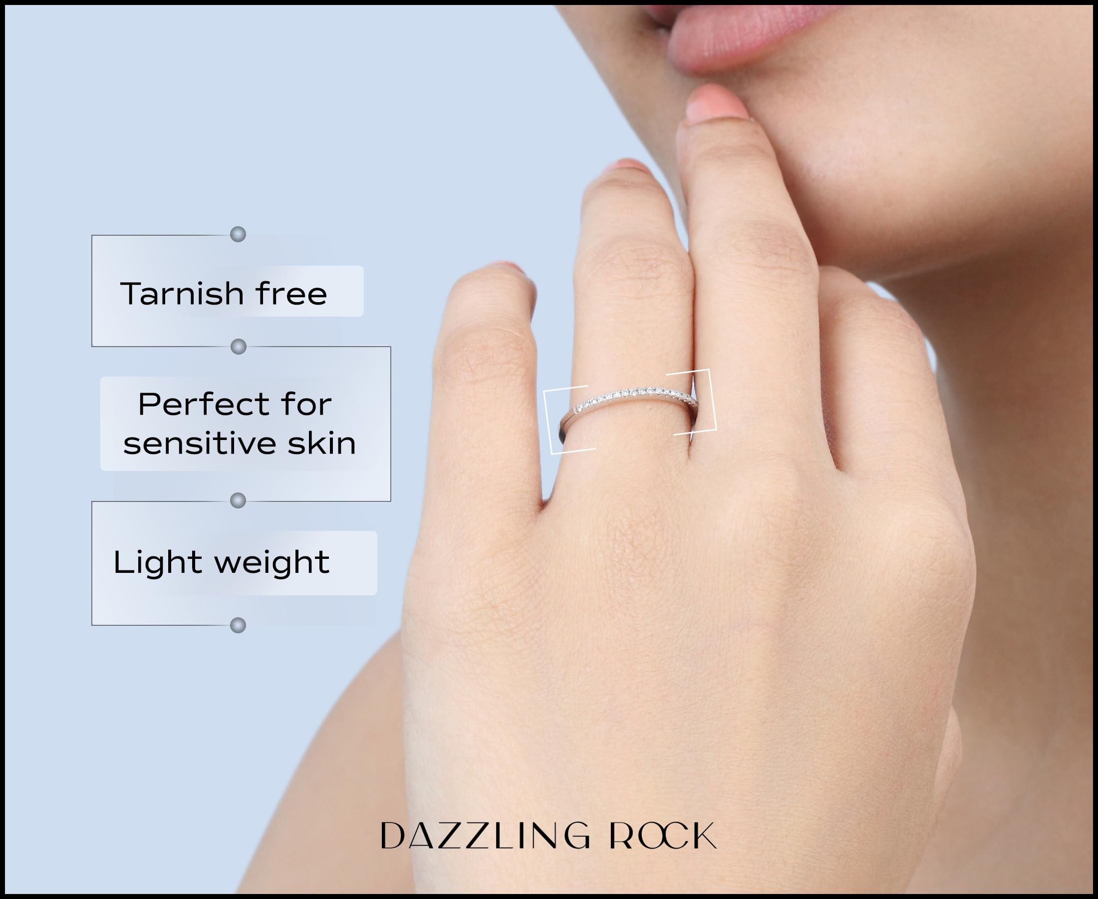 Dazzlingrock Collection 0.08 Cttw Round White Diamond Minimalist Stackable Wedding Band for Women in 10K Solid White Gold, Size 6.5