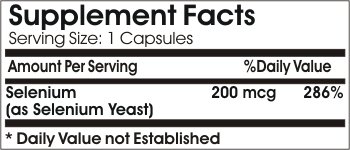 Selenium 200mcg ~ 200 Capsules - No Additives ~ Naturetition Supplements