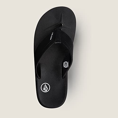 Volcom Men's Victor Flip-Flop Sandal, Black, 6