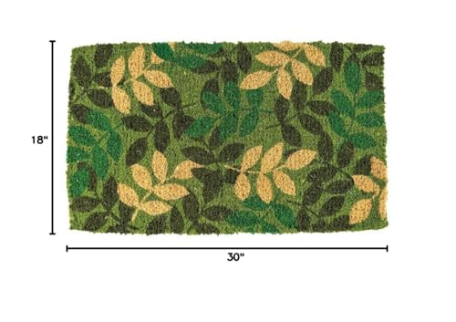 Notrax, Green Leaf, Handmade Natural Coir Doormat, Entry Mat for Indoor or Outdoor Use, 18"x30", C11 (C11S1830GL)