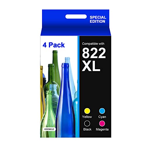 822XL Remanufactured Ink Cartridge Replacement for Epson 822XL Ink Cartridges Combo Pack Epson 822 XL T822XL Epson 822XL Ink Cartridges to use with Pro WF-3820 WF-4820 WF-4830 WF-4833 Printer(4 Pack)