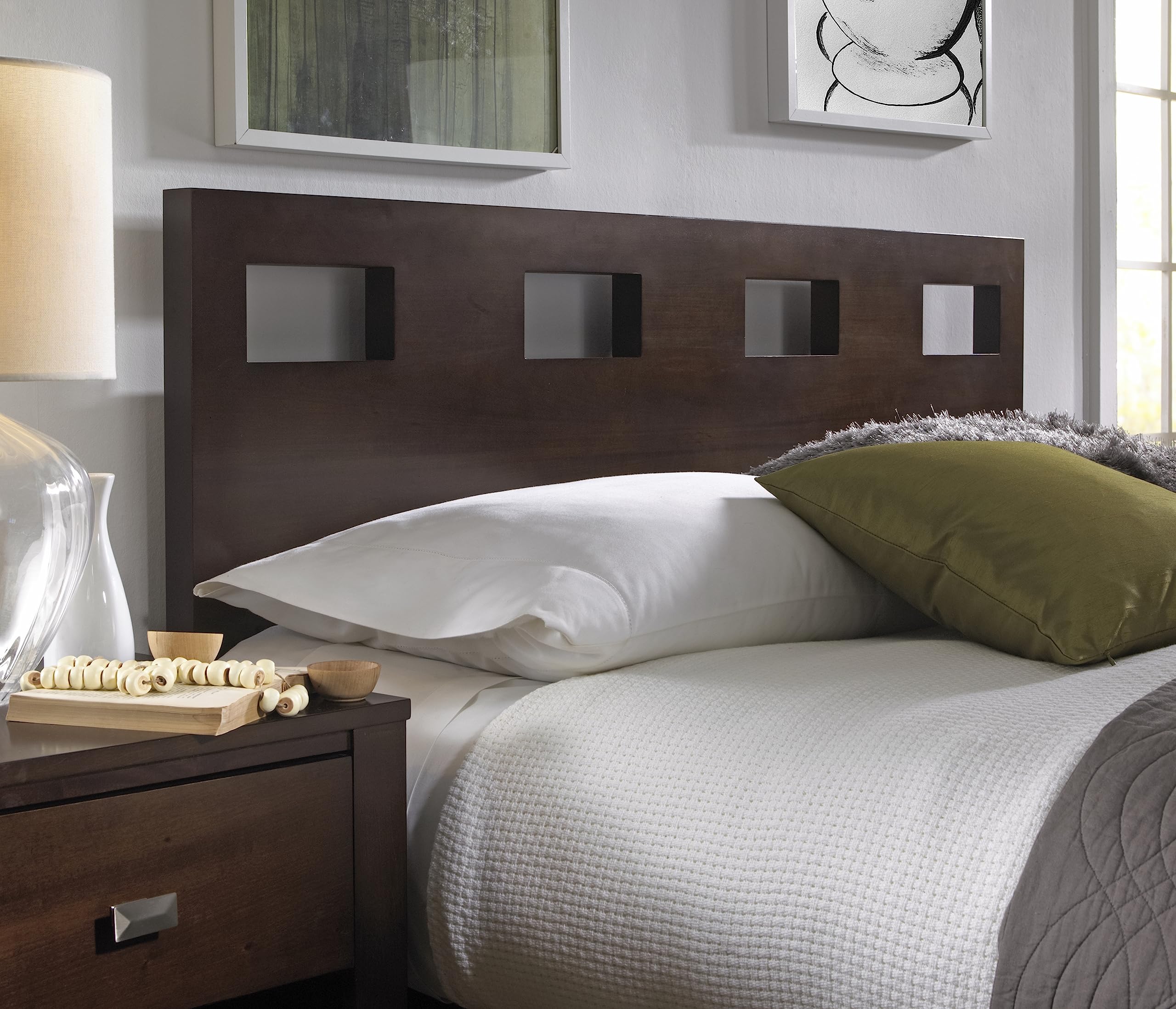 Modus Furniture Solid-Wood Bed, California King, Riva - Chocolate Brown