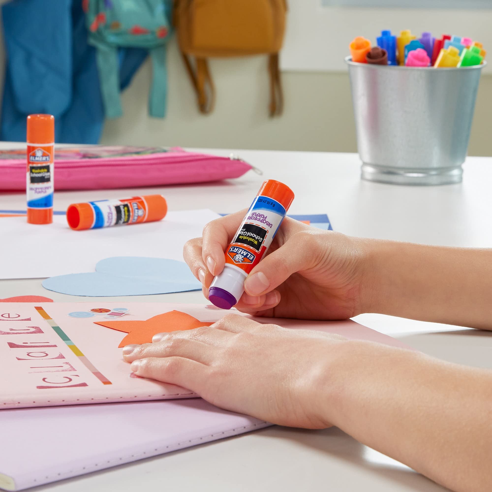 Elmer's Disappearing Purple School Glue Sticks, 0.21 oz Each, 8 Sticks per Pack (E1591)
