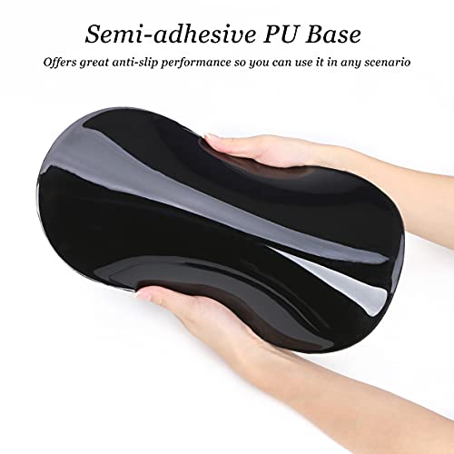 HUEILM Ergonomic Mouse Pad Wrist Support,Pain Relief Mouse Pads with Wrist Rest,Entire Memory Foam Mouse Pad with Non-Slip PU Base,Comfortable Mousepad Perfect for Office & Home(Black)