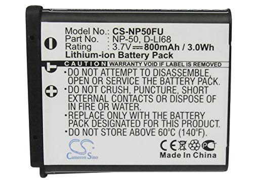 VINTRONS Replacement Battery for Fuji FinePix X10 (800mAh/3.0Wh)